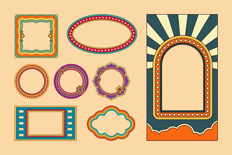 Colorful Pop Retro Frames Collection