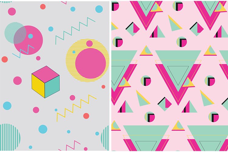 Colorful vintage geometric patterns