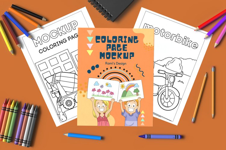 Coloring pages mockup PSD, JPG | Kdp A plus content mockup