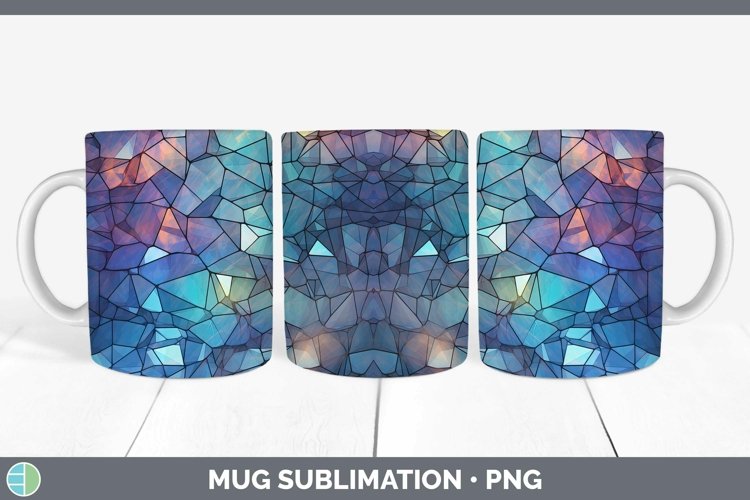 Colors Blue Mug Wrap | Sublimation Coffee Cup Designs