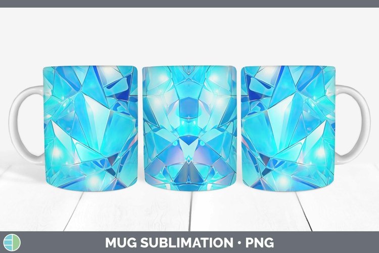 Colors Cyan Mug Wrap | Sublimation Coffee Cup Designs