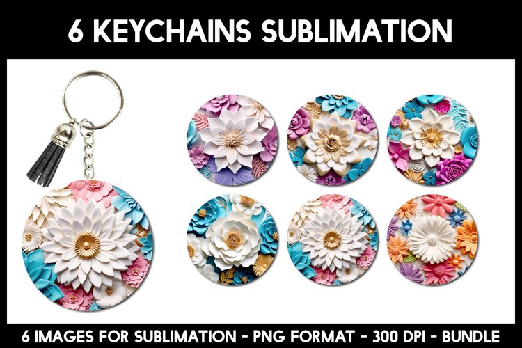 3D Flowers Keychains I 3D Flowers Keychain (2594030)