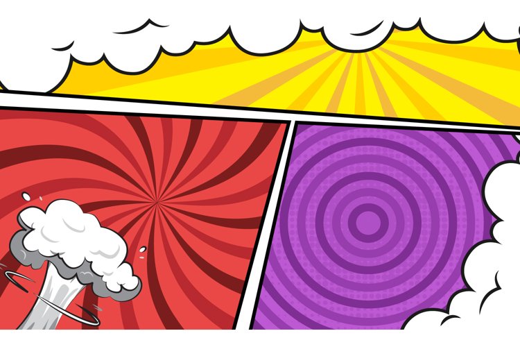 Comic colorful frame cartoon background template (5168444)