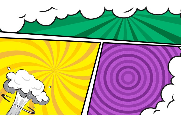 Comic colorful frame cartoon background template (5143992)