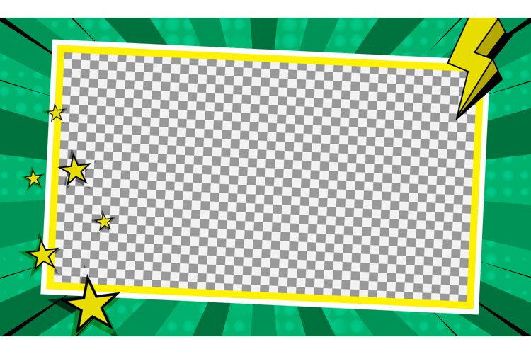 Comic pop art cartoon frame background with blank layout