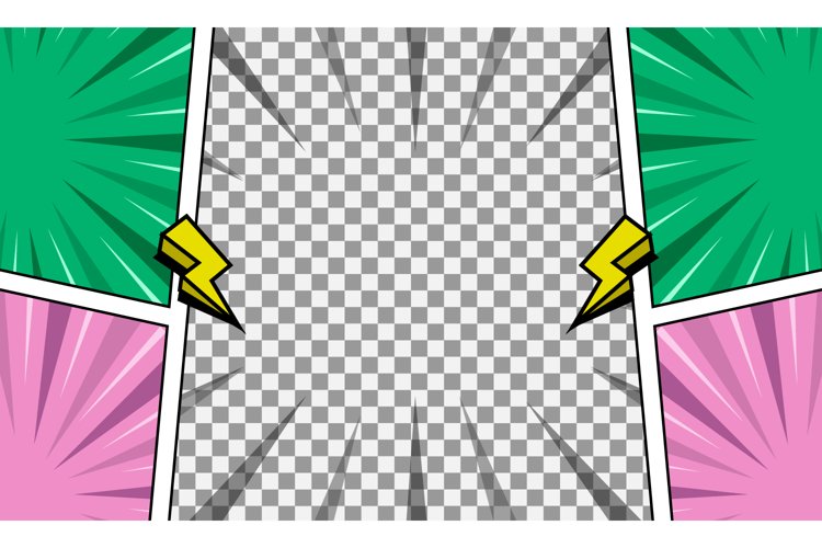 Comic pop art cartoon frame template design with (4298033)