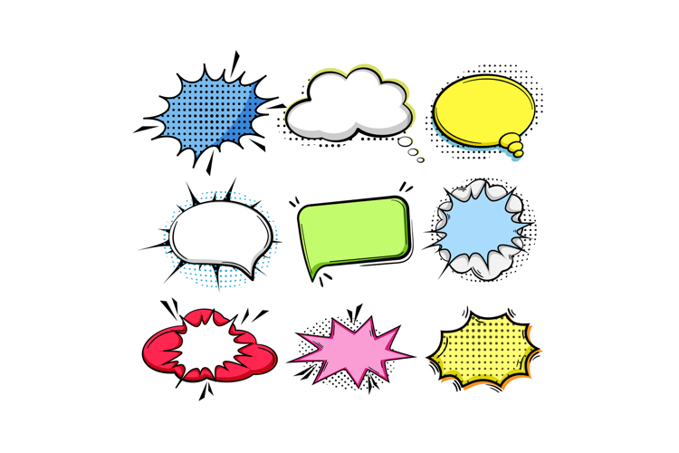 comic speech bubble set cartoon (6564824)