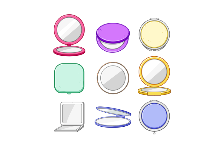 compact mirror set cartoon (6564826)