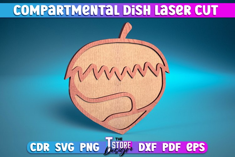 Compartmental Dish Laser Cut | Hazelnut Laser Cut Design