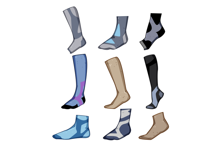 compression socks set cartoon (6564855)