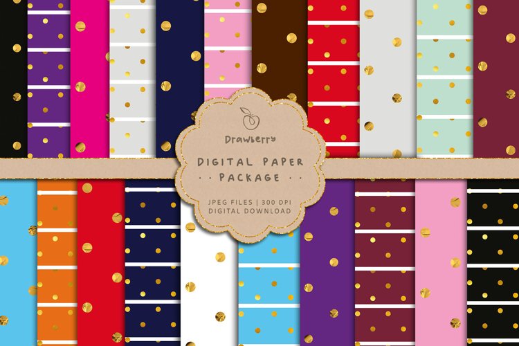 Digital Confetti Papers, Gold Sparkle Digital Paper DP121