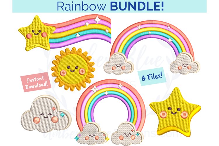 Rainbow Embroidery | Design Bundles