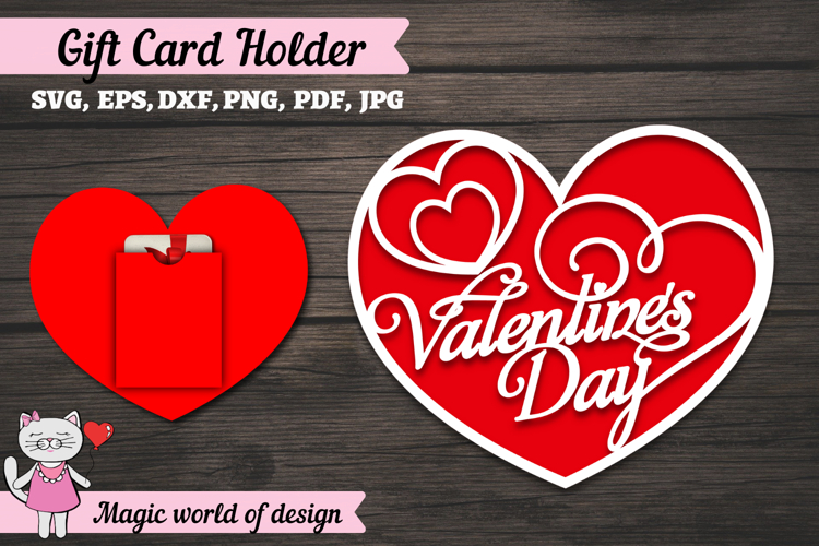 Gift Card Holder Tag. Valentine's Day Paper Cut