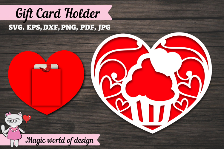 Gift Card Holder Tag. Valentine's Day Paper Cut