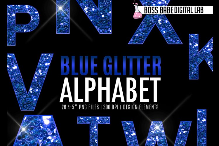 Blue Glitter Alphabet Clipart (1751268)