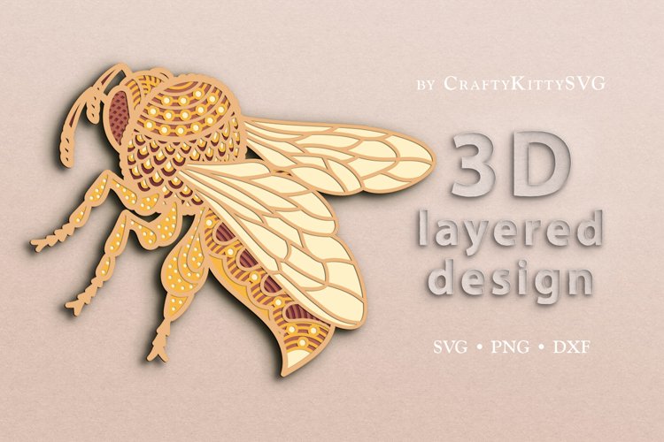 3D Layered Bee, Honey Bee, Bumble Bee, Honeybee, Bumblebee (2120343 ...