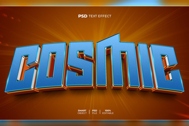 Cosmic 3D editable text effect