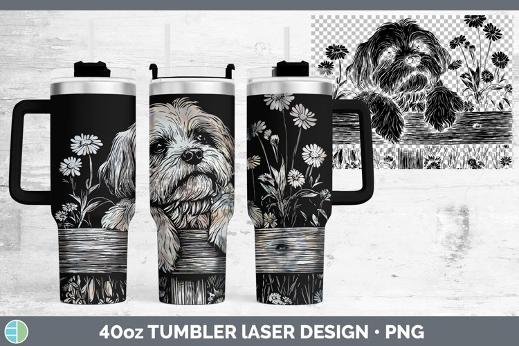 Cottage Dogs Lhasa Apso Laser 40oz Tumbler Sublimation Tumbl