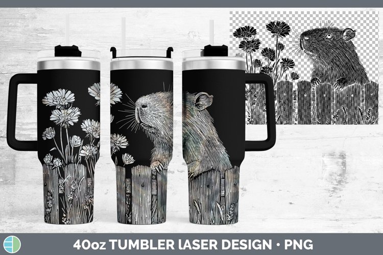 Cottage Safari Capybara Laser 40oz Tumbler Sublimation Tumbl