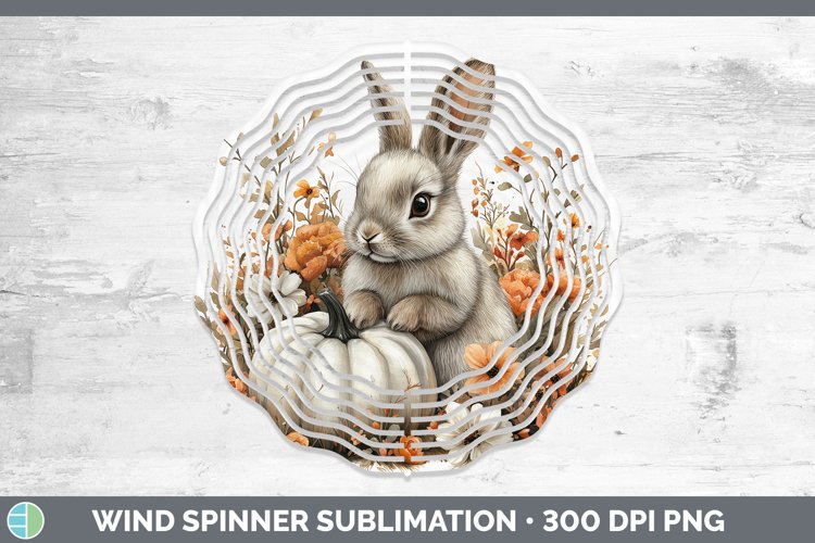 Country Pumpkin Bunny Wind Spinner Sublimation Spinner Desig