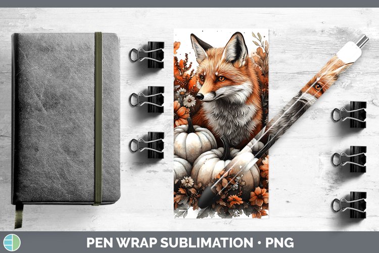 Country Pumpkin Fox Pen Wrap Sublimation Epoxy Pen Designs