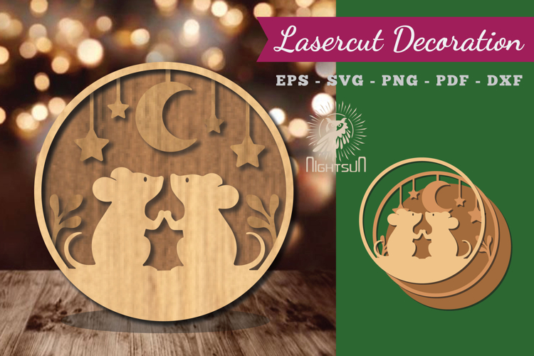 Couple Mouse Lasercut Round (6552300)