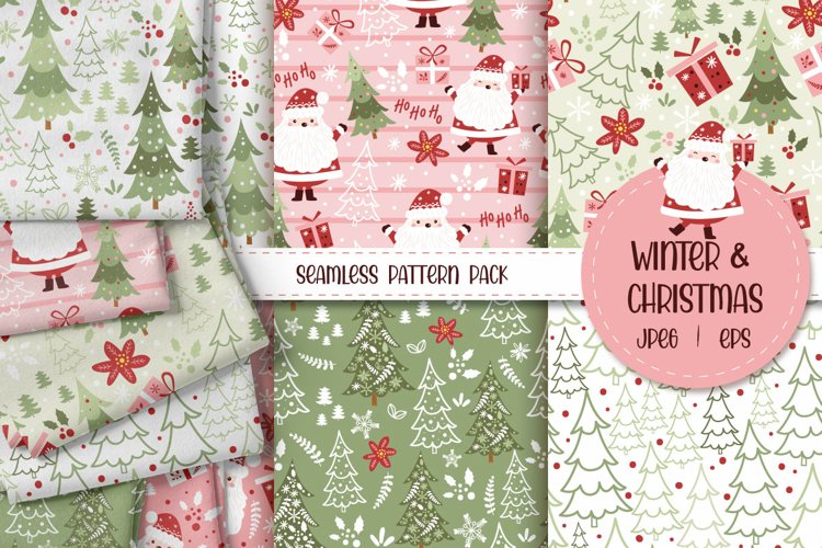Winter and Christmas Pattern Pack (2230224) | Patterns | Design Bundles