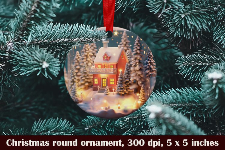 3D Christmas Ornament- Christmas round ornament.