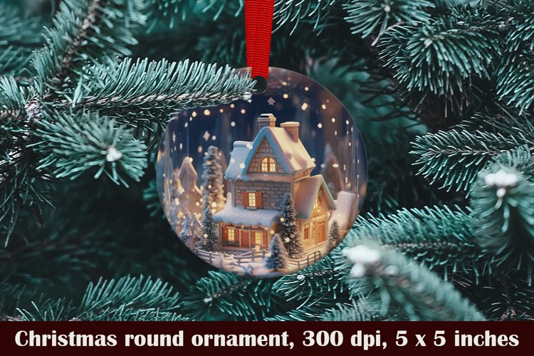 3D Christmas Ornament- Christmas round ornament.