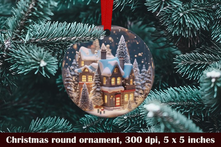 3D Christmas Ornament- Christmas round ornament.
