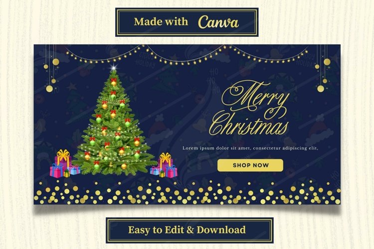 Christmas Template on Blue Background | Canva (2223770)