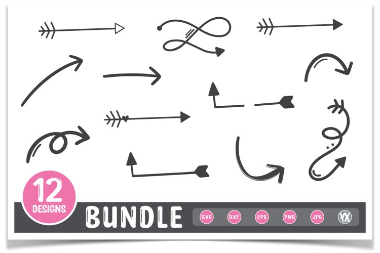 Hand Drawn Arrows SVG Bundle (993445)