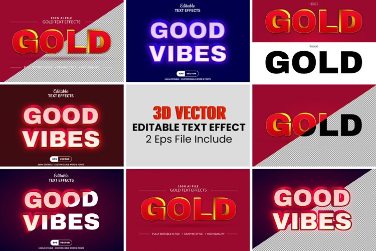 Vector Editable 3D Text Effect