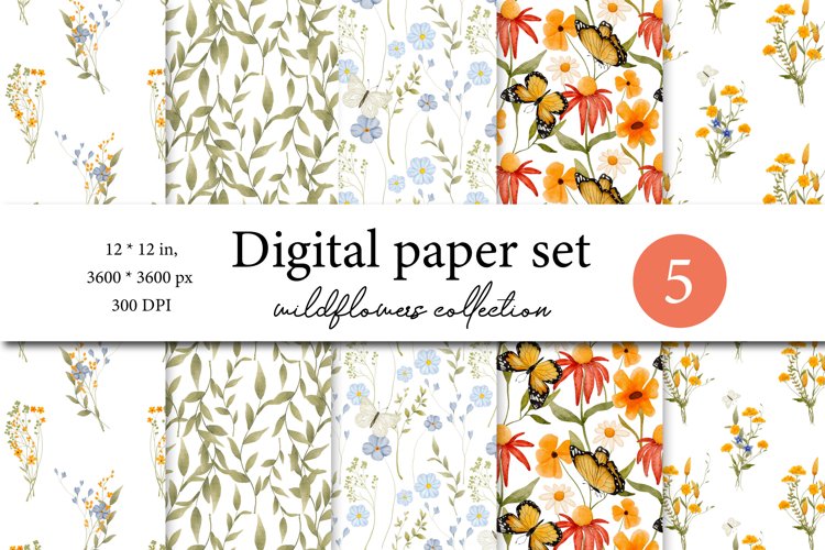 Wildflowers Aesthetics Digital Paper, Meadow (2644993)
