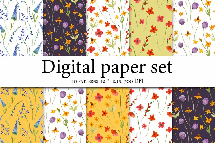 Wildflowers Aesthetics Digital Papers - Scrapbook Papers