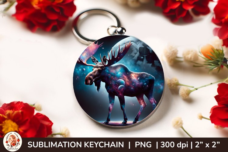 Wild Animal, Round Keychain, 3d keychain, Galaxy