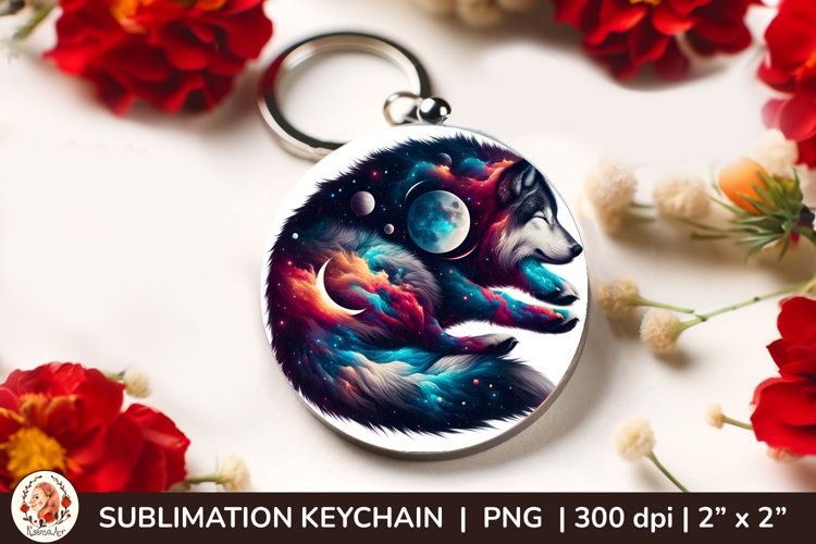 Wild Animal, Round Keychain, 3d keychain, Galaxy