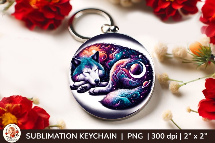 Wild Animal, Round Keychain, 3d keychain, Galaxy