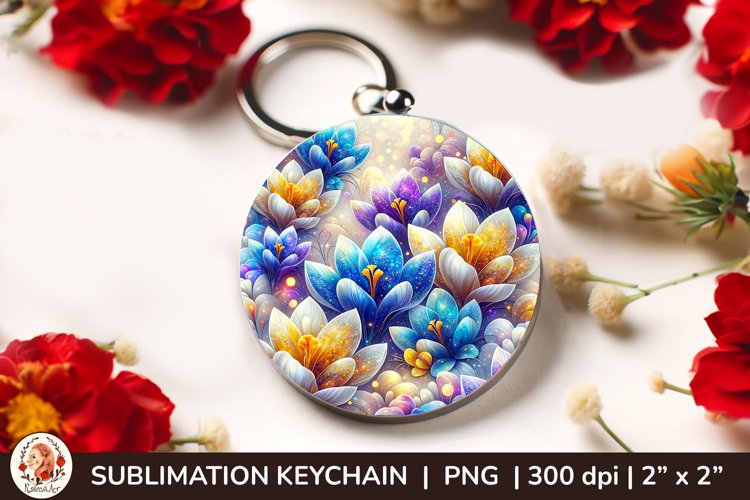 Round Keychain sublimation, 3d keychain, spring ,butterfly