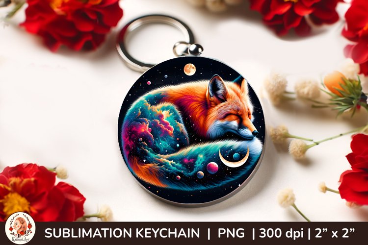 Wild Animal, Round Keychain, 3d keychain, Galaxy