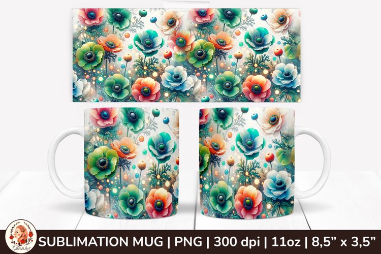 3D Flowers Mug, Spring Flowers, Spring Mug, 11 oz mug