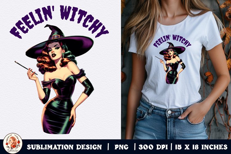 Halloween Witch Sublimation,Retro Halloween,Witch Sublimatio