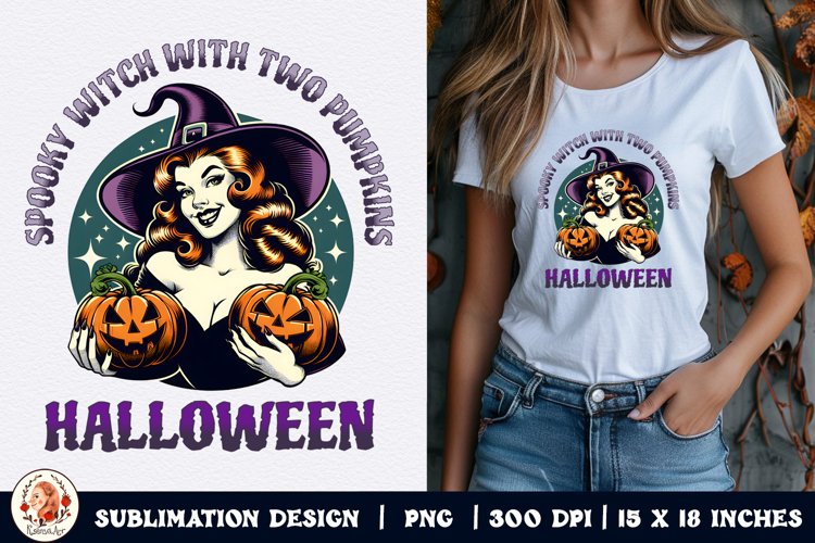 Halloween Witch Sublimation,Retro Halloween,Witch Sublimatio