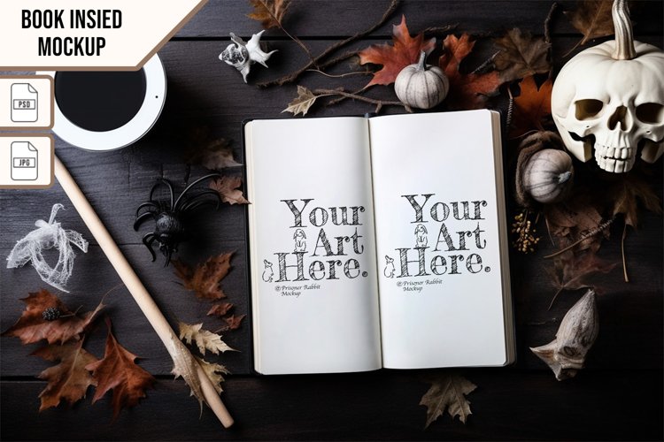 Book Inside Smart Mockup PSD & JPG Template (2777295)