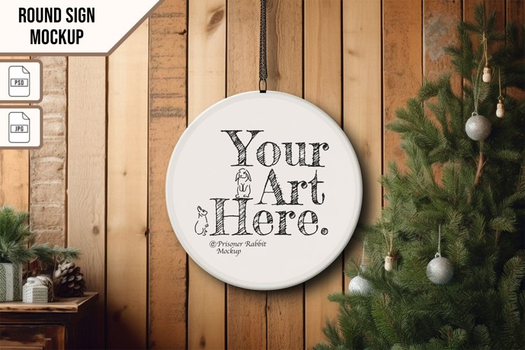 Round Sign Smart Mockup PSD & JPG Template Graphic