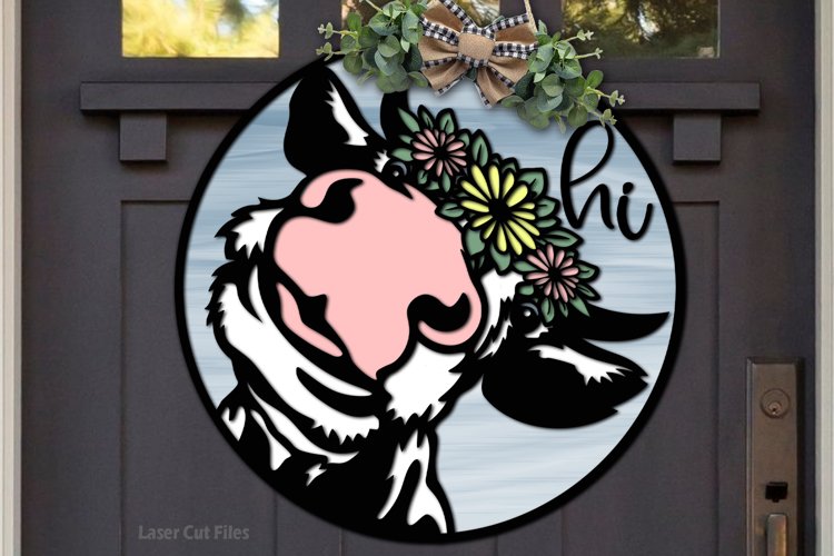 Cow SVG Laser Cut Files | Welcome Sign SVG | Daisy SVG
