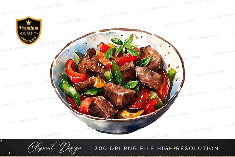 Stir-fried beef with peppers and basil (6465961)
