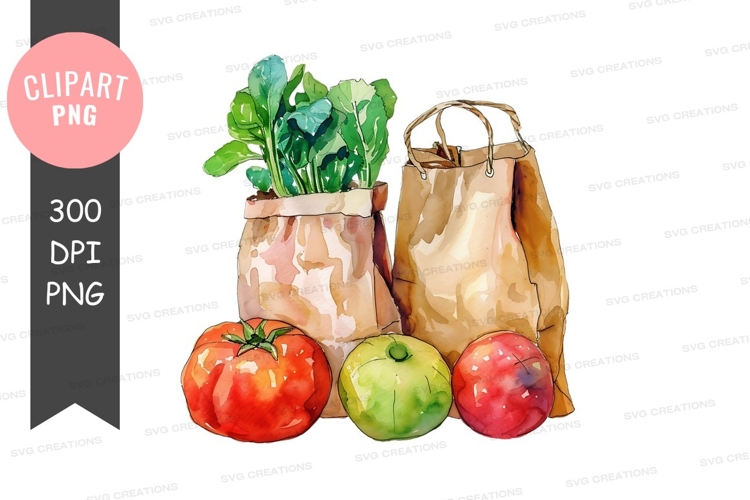 Fresh produce in paper bags