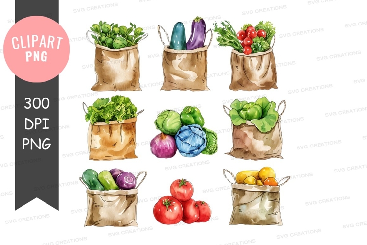Fresh vegetables in paper bags