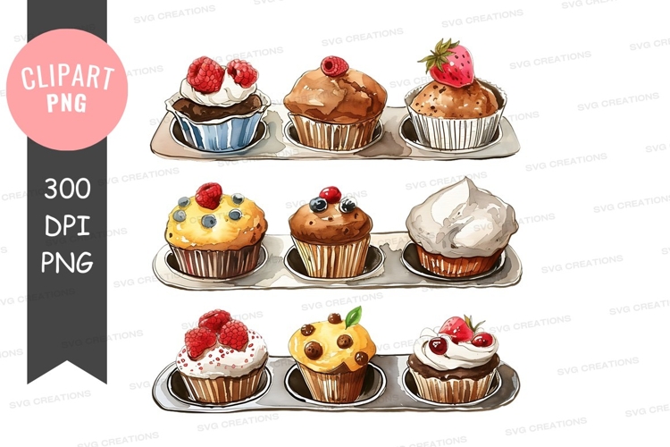 Delicious assorted cupcakes